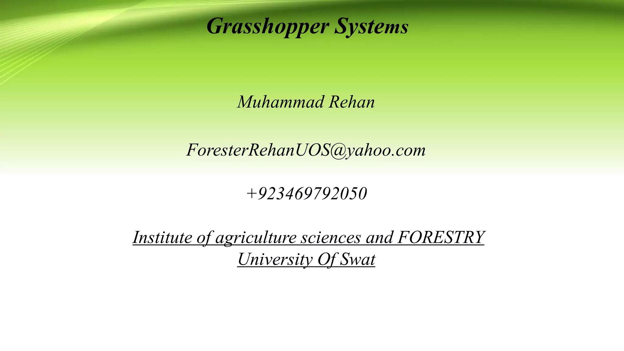 Systems Of Grasshoper | PPTX
