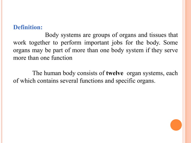 Systems of human body | PPTX