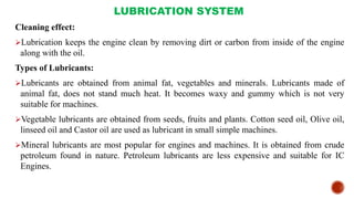 SYSTEMS OF IC ENGINE- Lubrication System.pptx