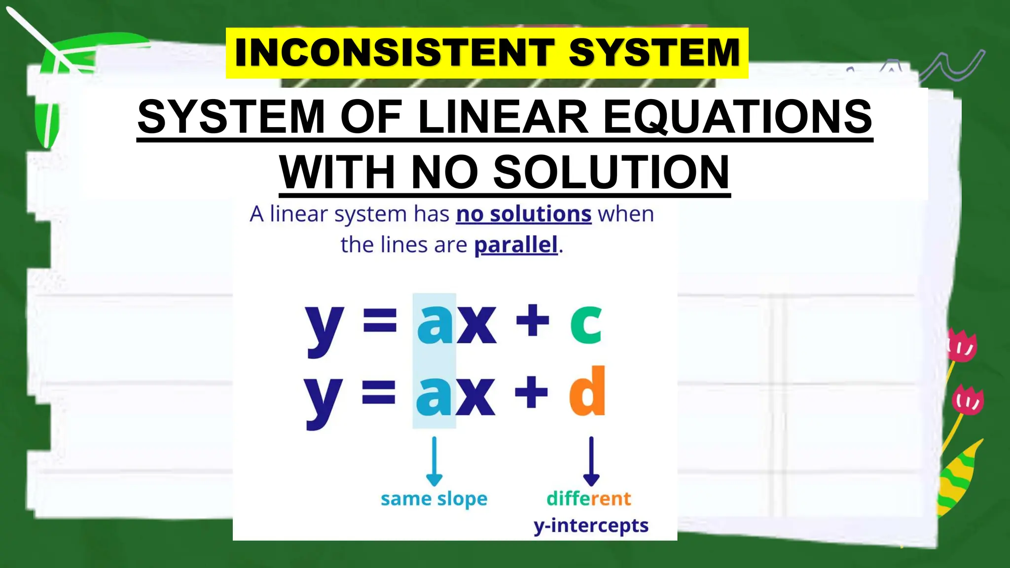 Categories of systems of linear equation.pptx | Physics | Science