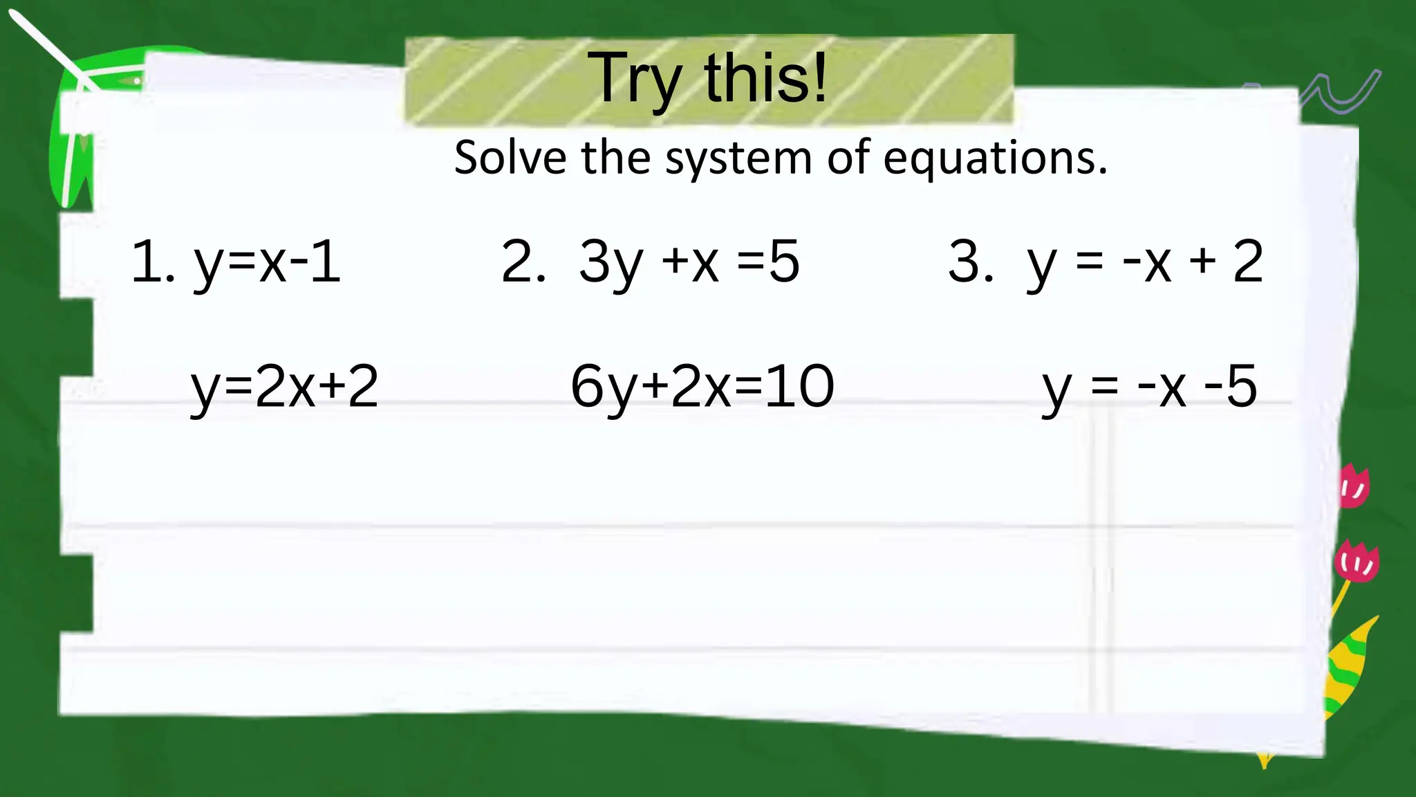 Categories of systems of linear equation.pptx | Physics | Science