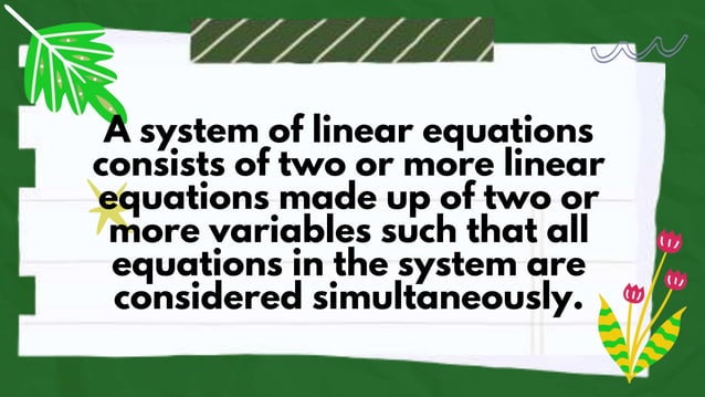 Categories of systems of linear equation.pptx | Physics | Science