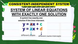 Categories of systems of linear equation.pptx | Physics | Science