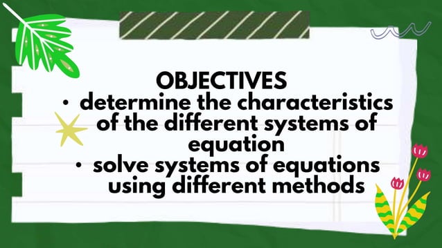 Categories of systems of linear equation.pptx | Physics | Science