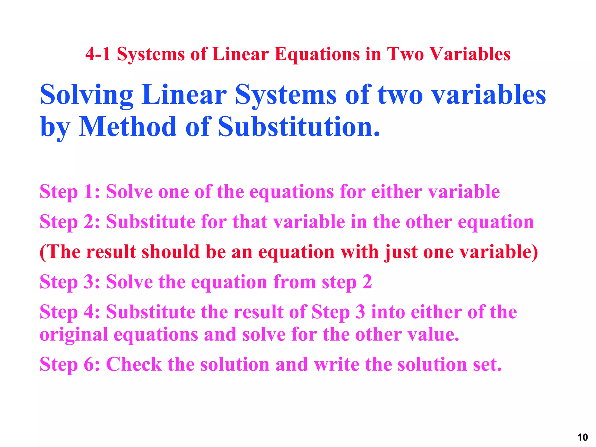 Systems of Linear Equations | PPT