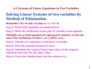 Systems of linear equations | PPT