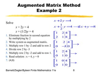 Systems of linear equations and augmented matrices | PPT