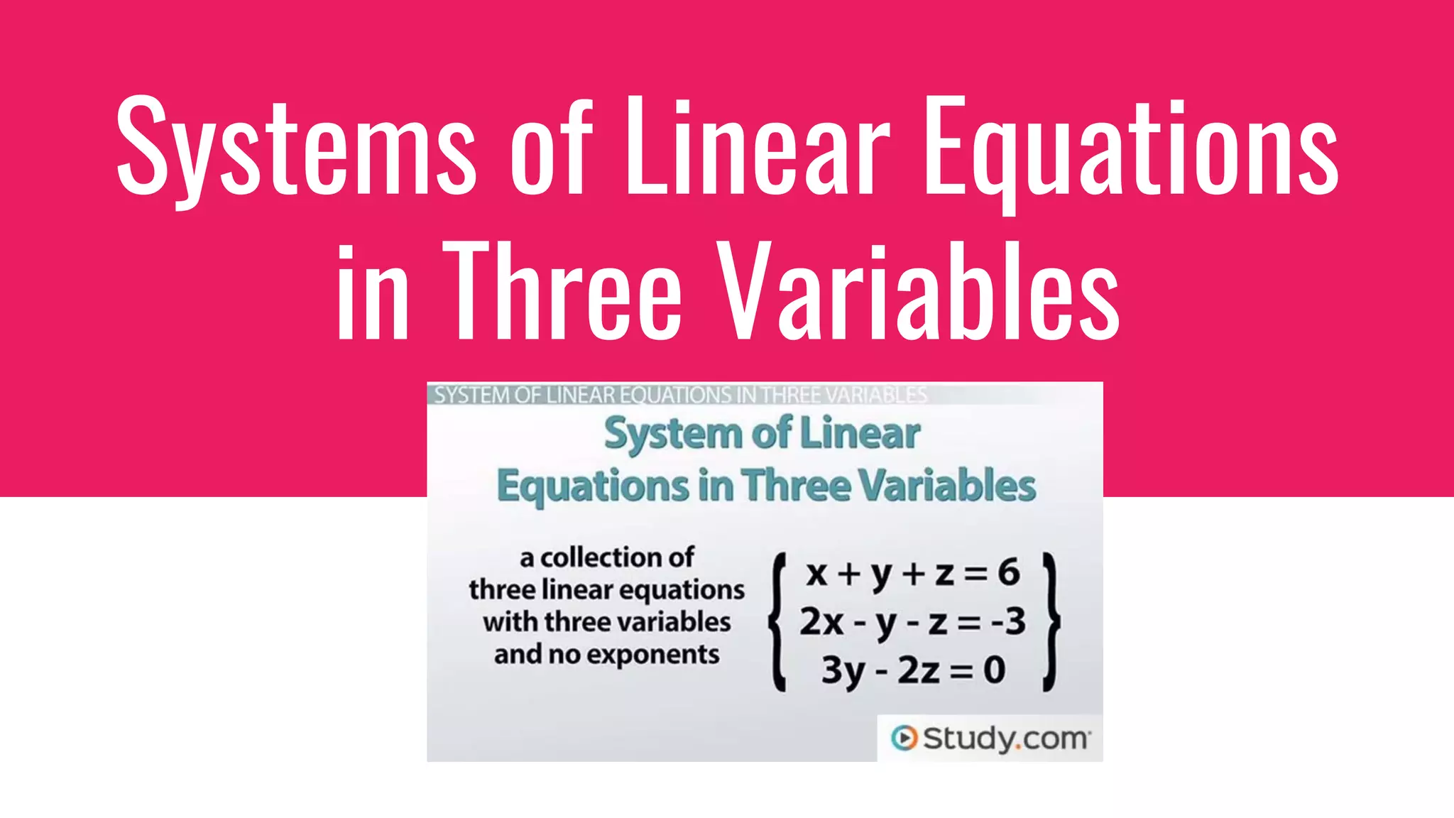 Systems of linear equations in three variables | PDF