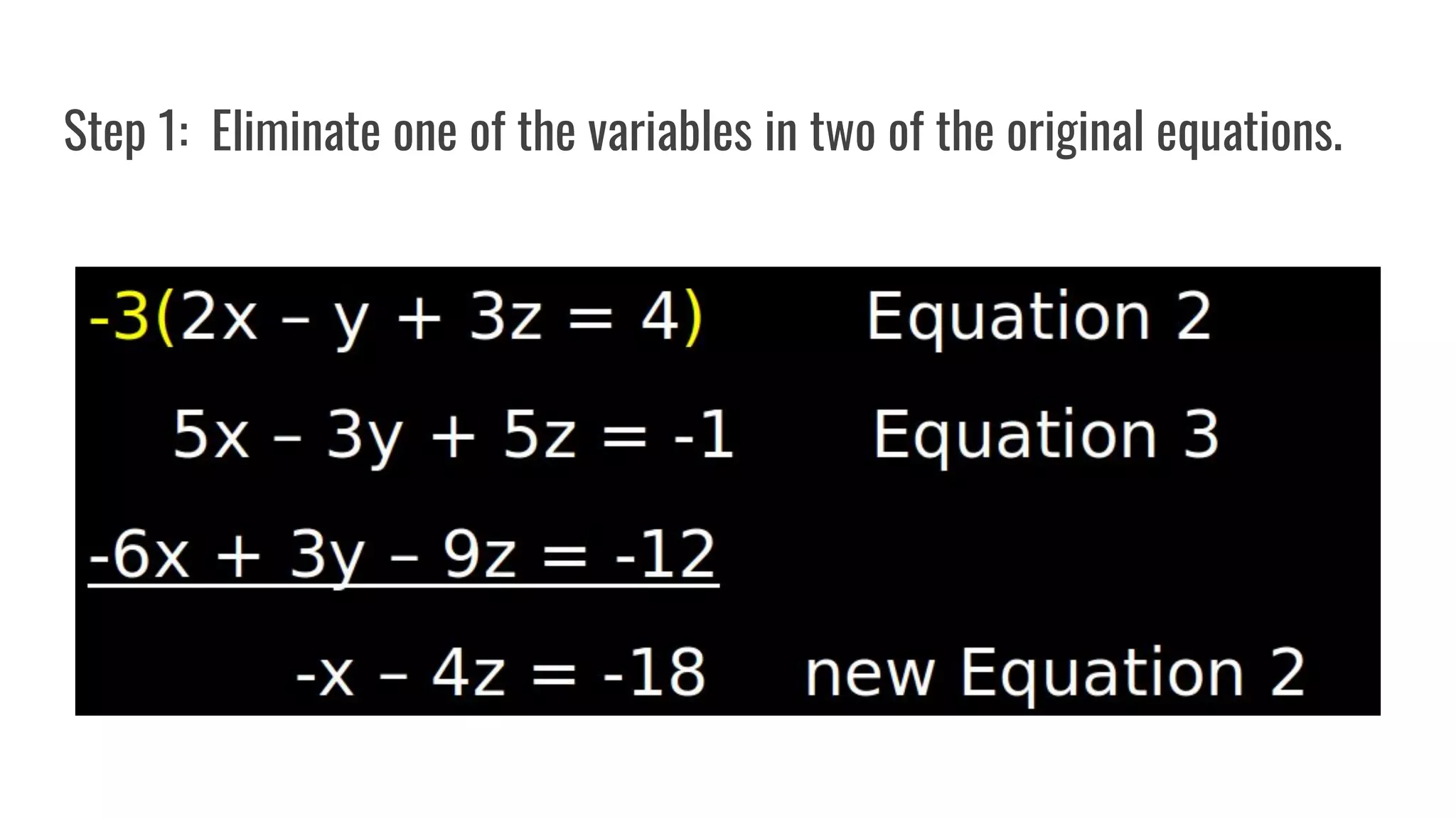 Systems of linear equations in three variables | PDF