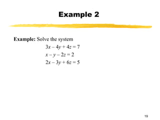 Systems of linear equations; matrices | PPT