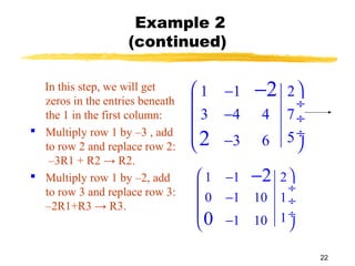 Systems of linear equations; matrices | PPT