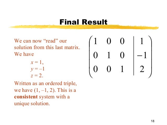 Systems of linear equations; matrices Systems of linear equations; matrices
