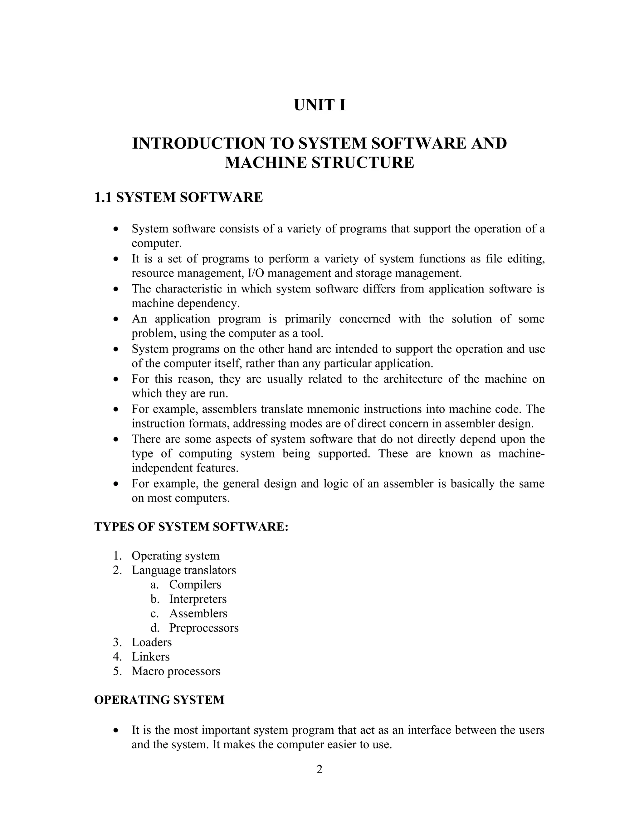 System software 5th unit | PDF