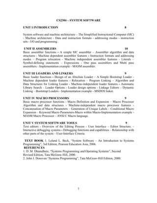 System software 5th unit | PDF