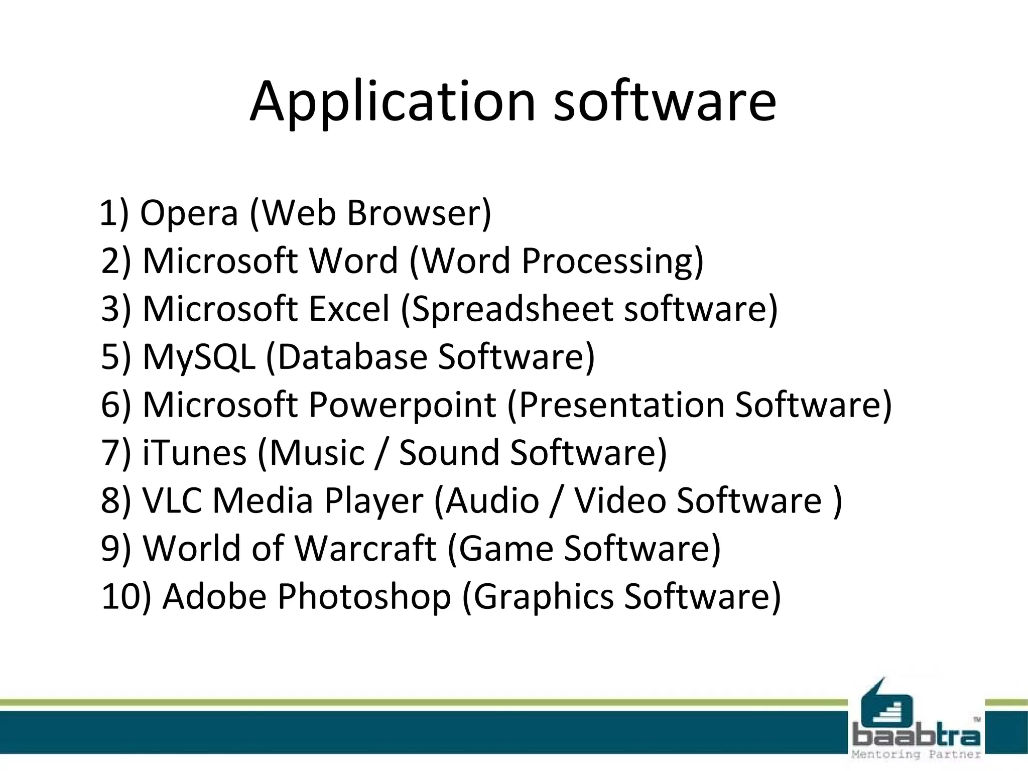 System software and Application software | PPT