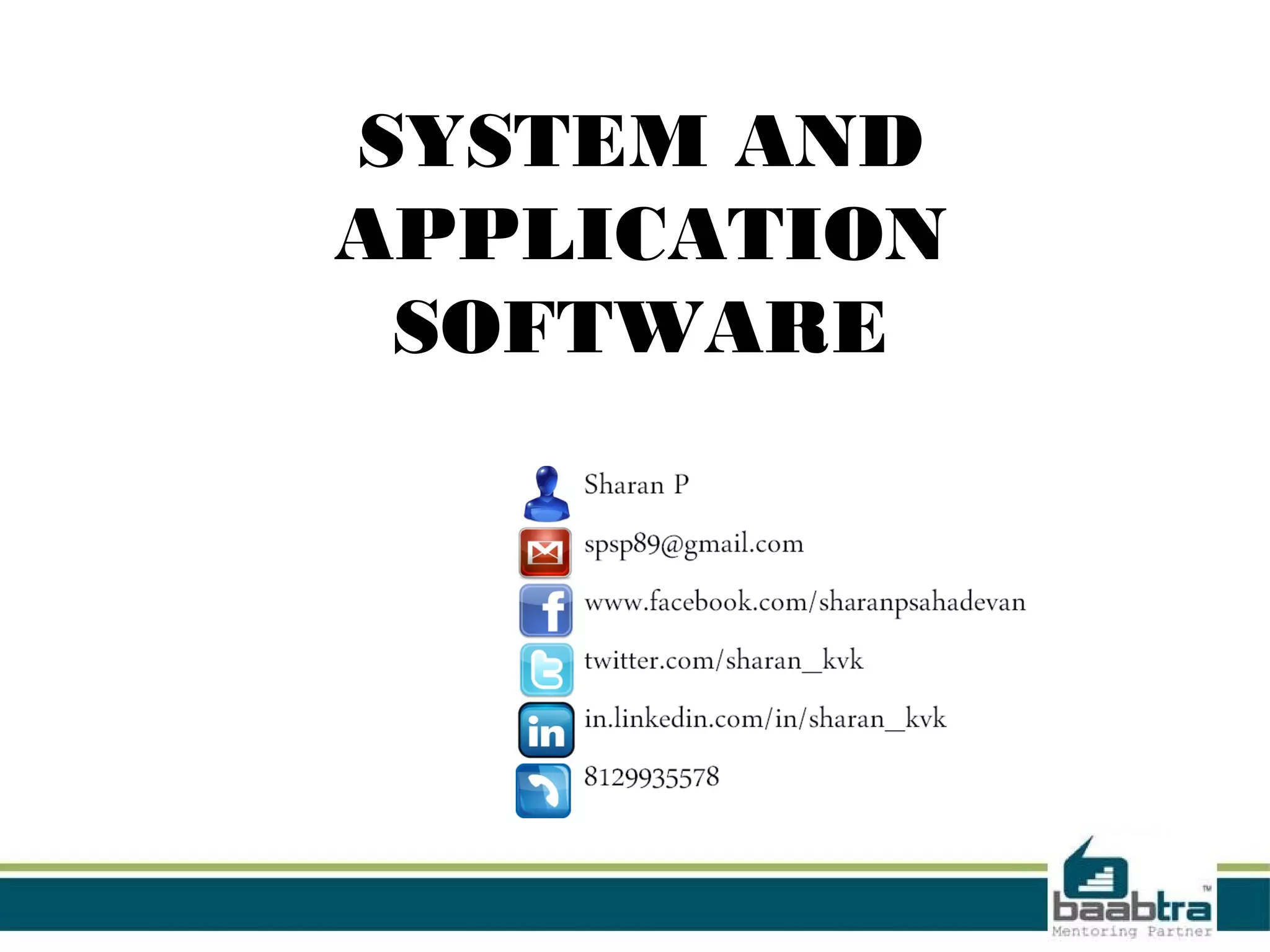System Software And Application Software Ppt Operating Systems Computer Software And