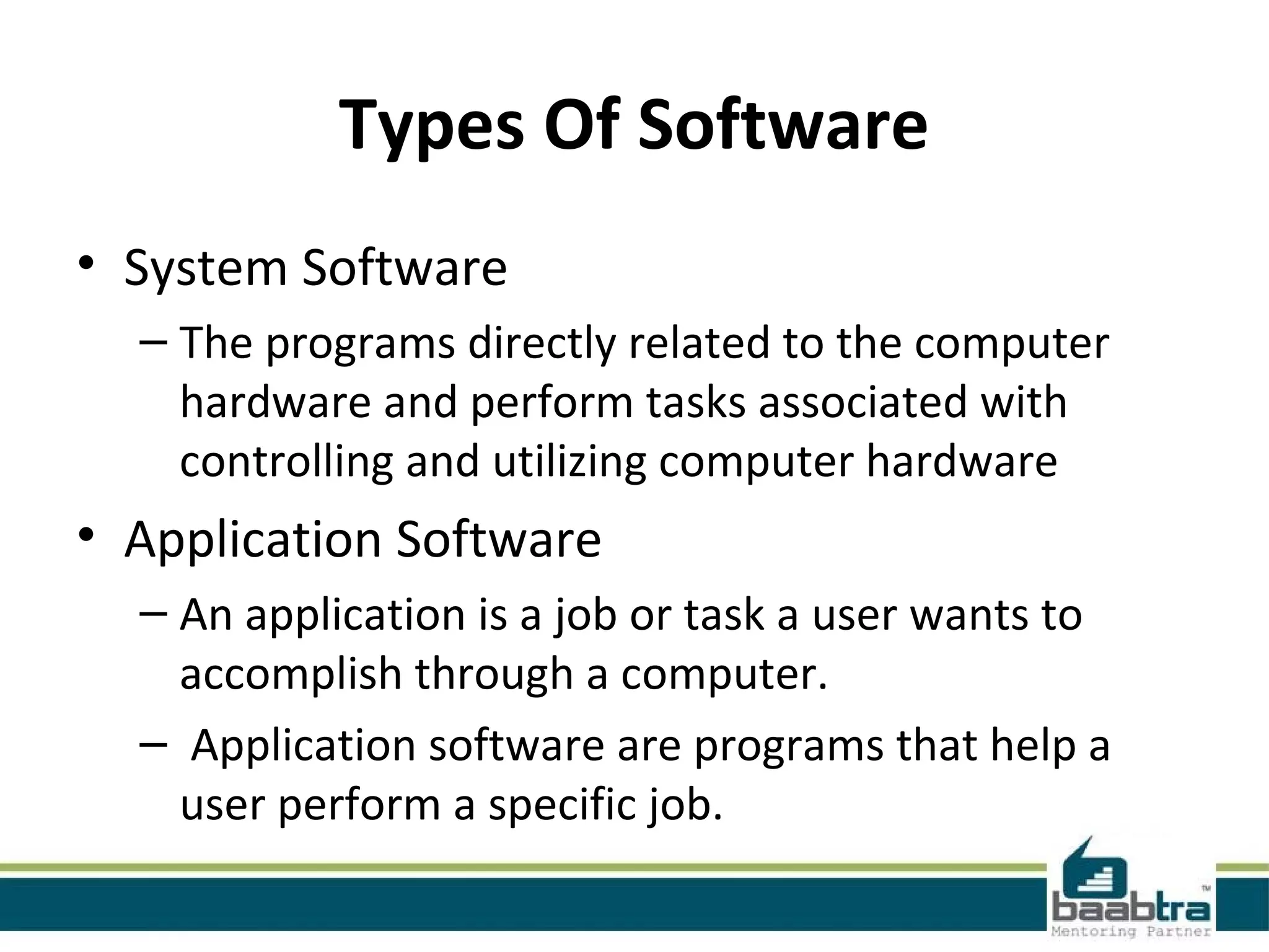 System Software And Application Software Ppt Operating Systems Computer Software And