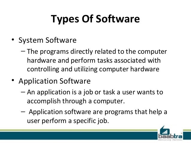 System software and Application software