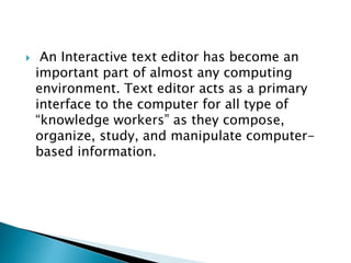 Text Editor in System software | PPTX
