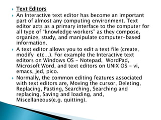 Text Editor in System software | PPTX