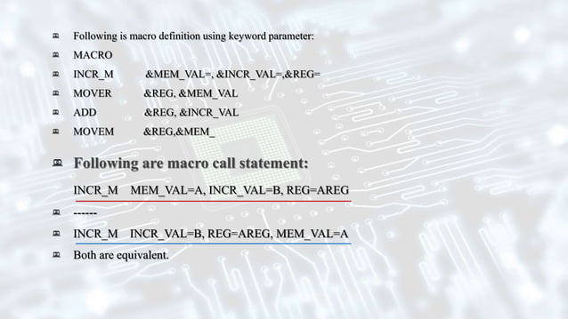 System software - macro expansion,nested macro calls | PPTX | Programming Languages | Computing