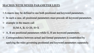 System software - macro expansion,nested macro calls | PPTX