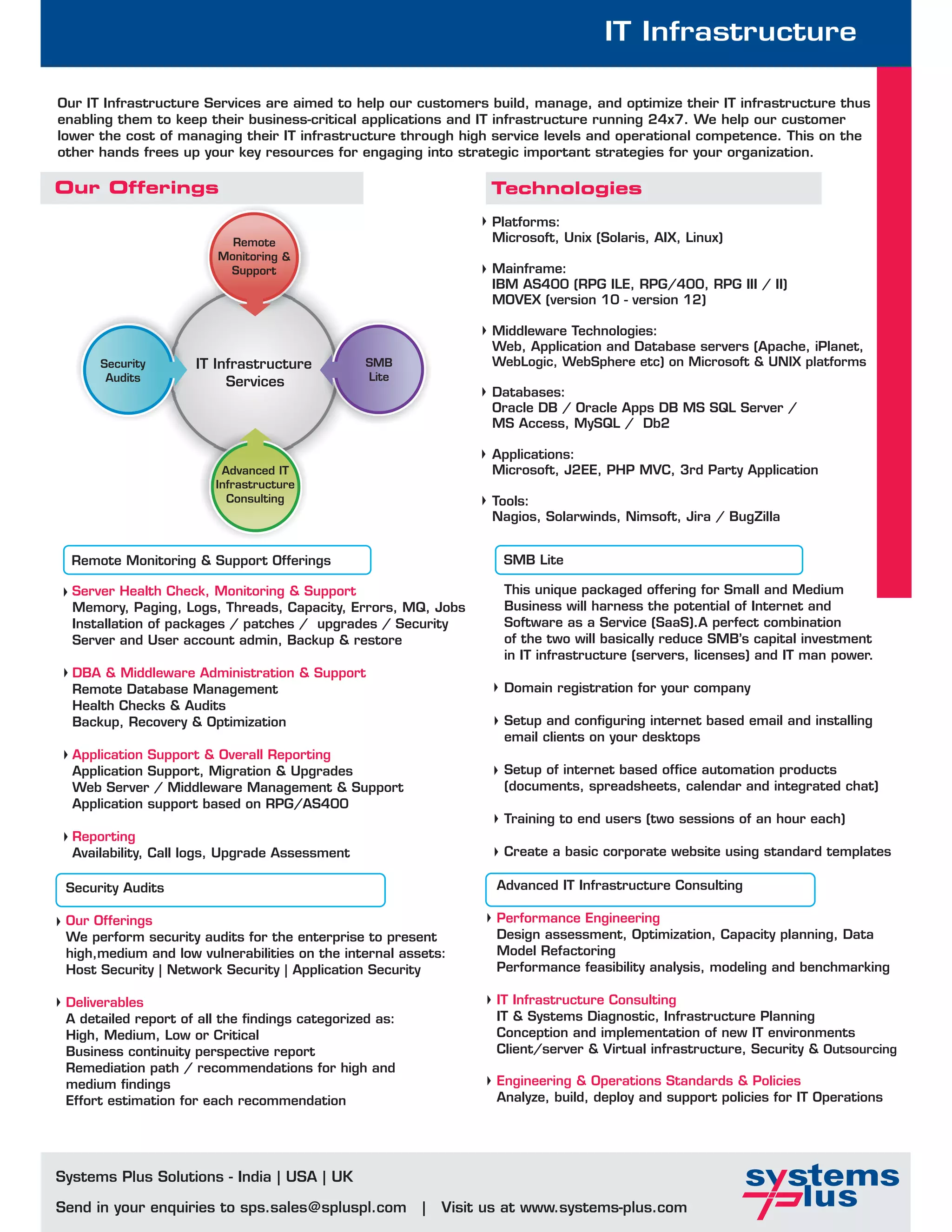 Systems Plus Solutions Brochure | PDF