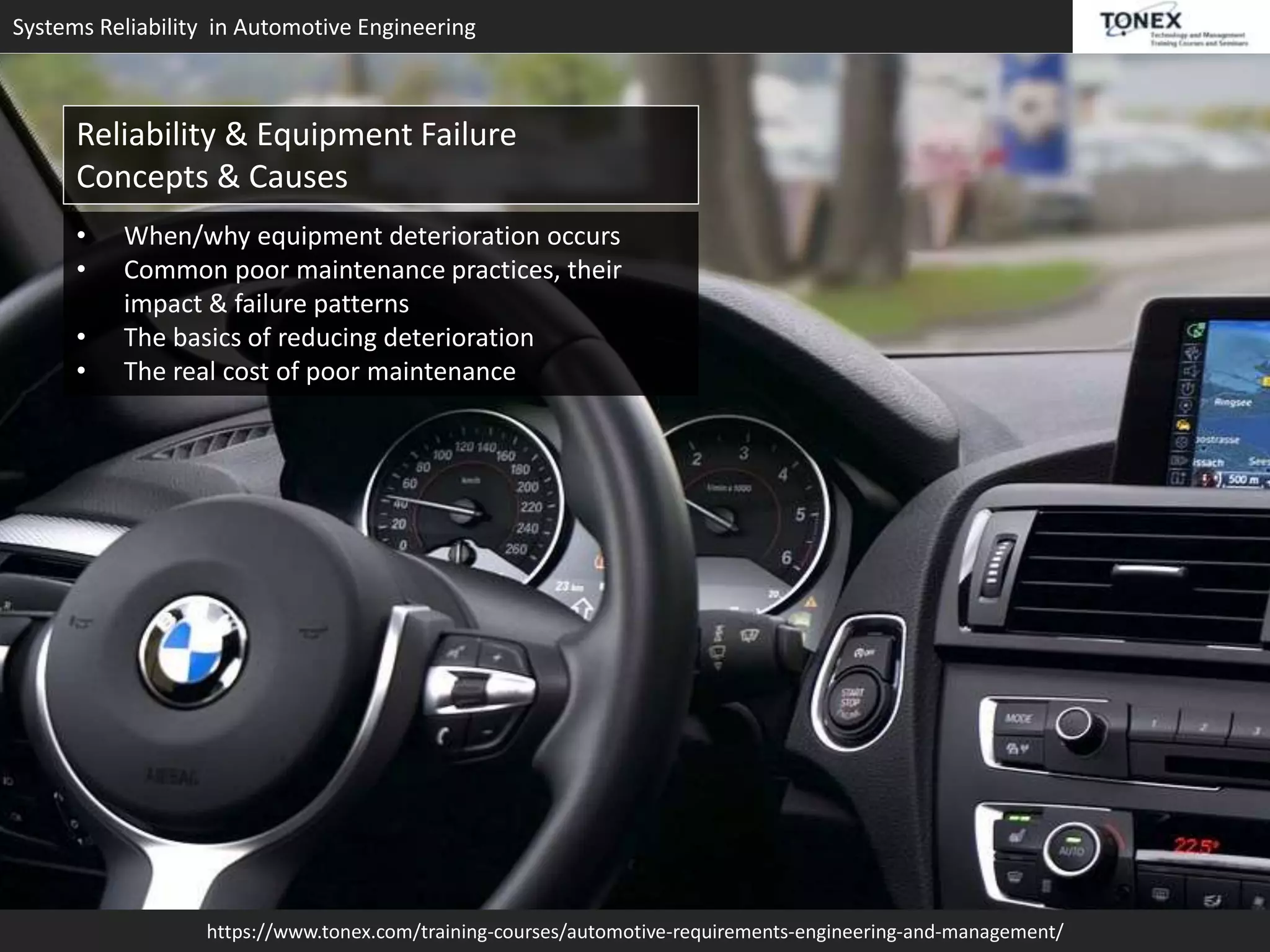 Systems Reliability in Automotive Engineering Workshop - Tonex Training | PPTX