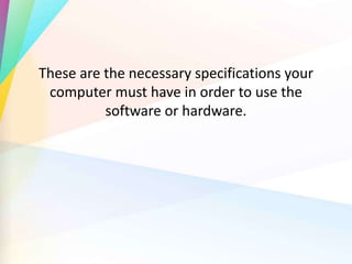 System's Specification | PPTX