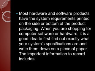 System’s specification | PPTX