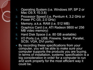 System’s specification | PPTX