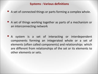 Systems & structural systems | PPT | Geology | Science