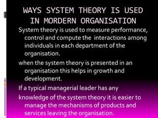 Systems theory ppt | PPTX