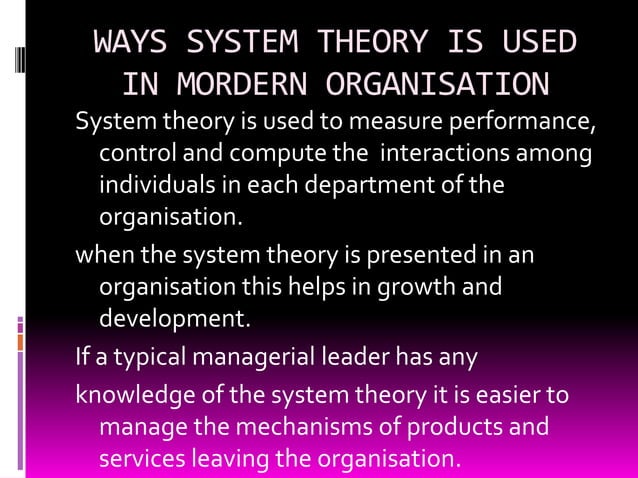Systems theory ppt | PPTX | Biological Sciences | Science