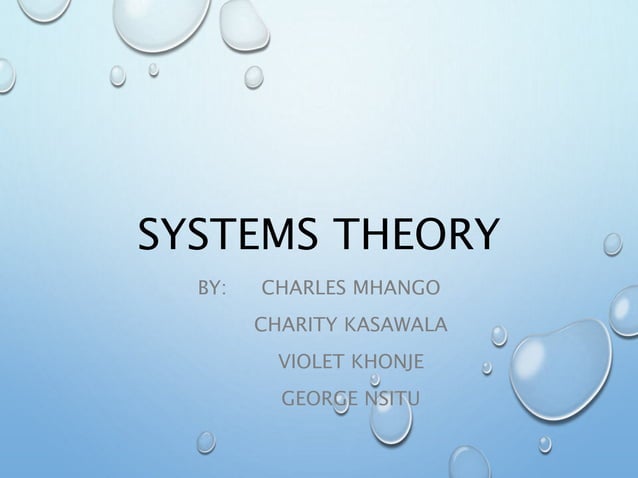 Systems theory | PPTX | Business | Business and Finance