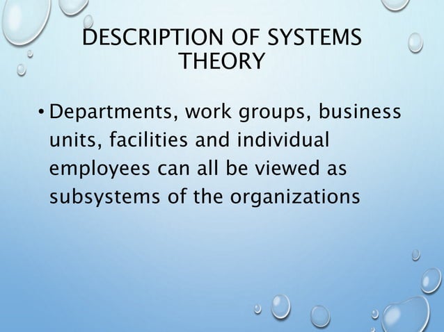 Systems theory | PPTX | Business | Business and Finance