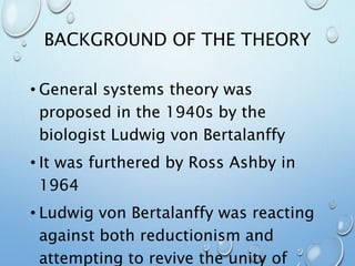 General Systems Theory In Nursing