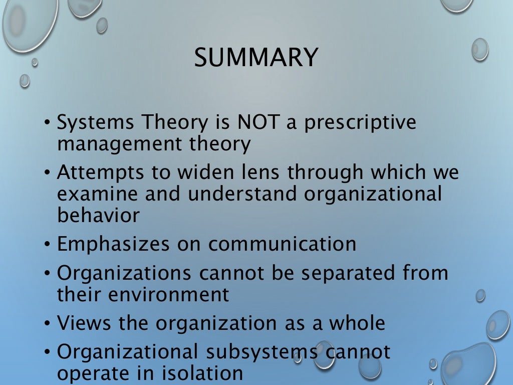 Systems theory