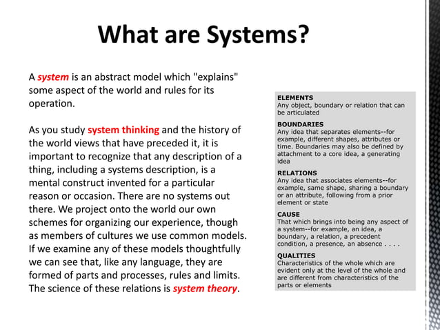 Systems thinking | PPTX