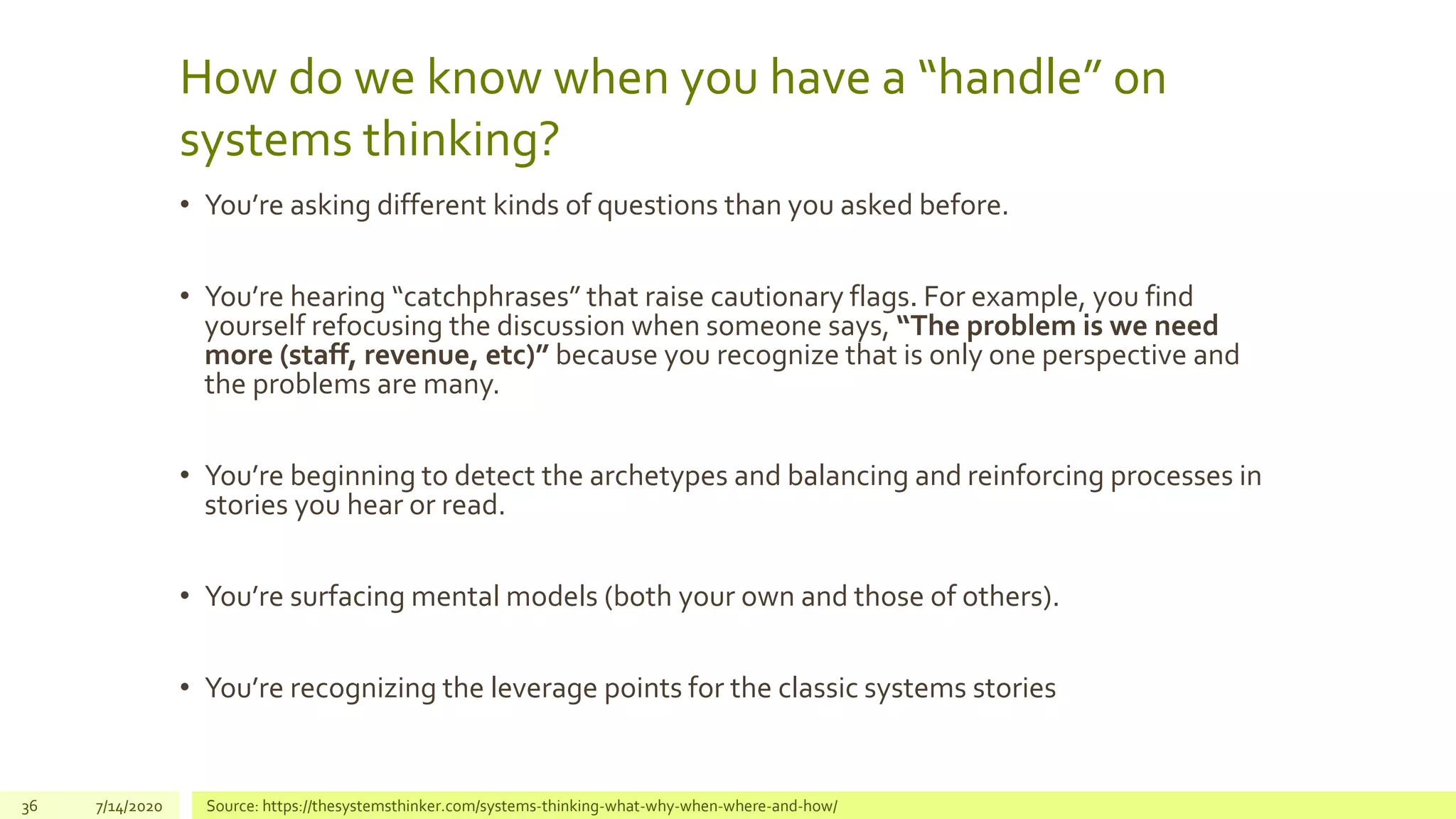 Systems thinking class | PPTX