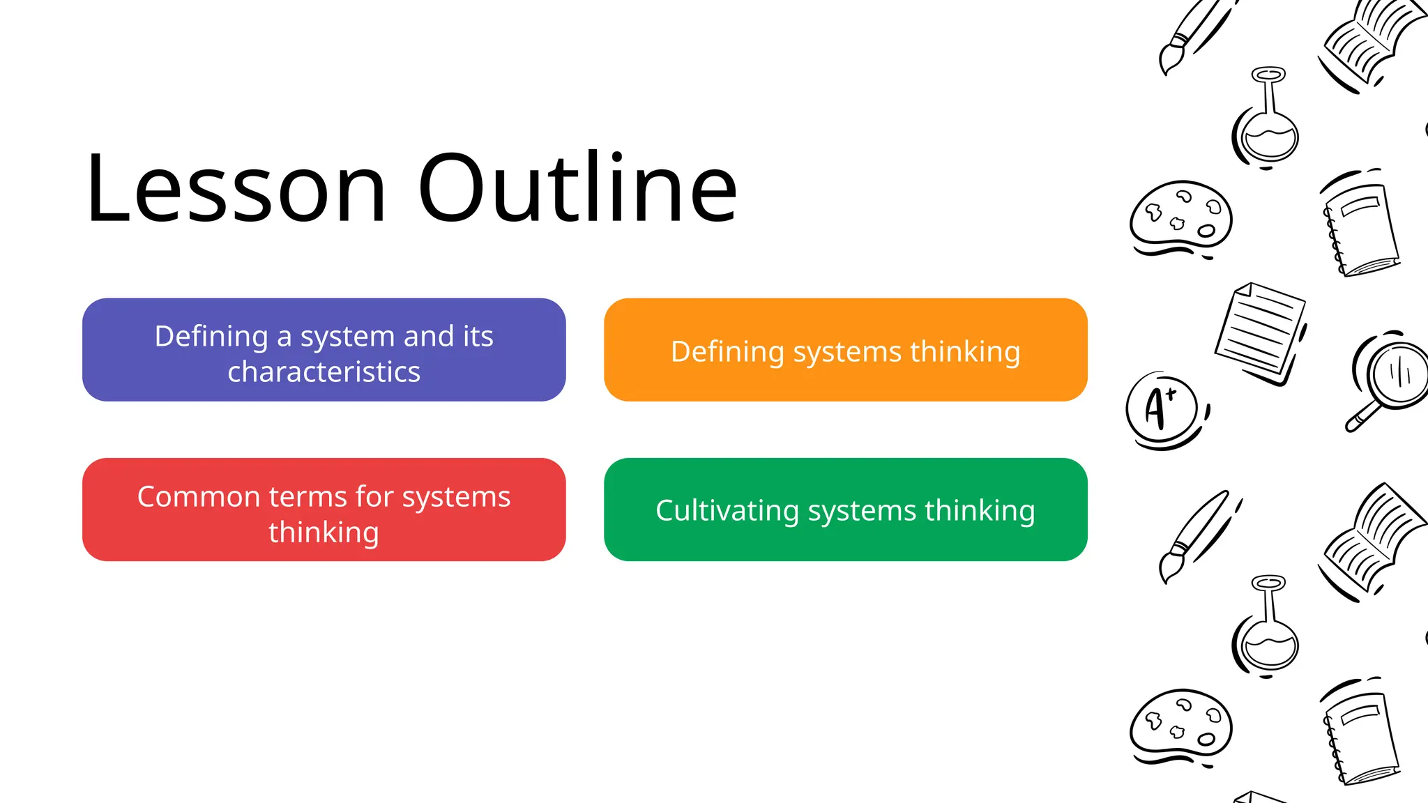 Systems Thinking Education Presentation in Blue Orange and Green Lined ...