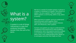 Systems Thinking Education Presentation in Blue Orange and Green Lined ...