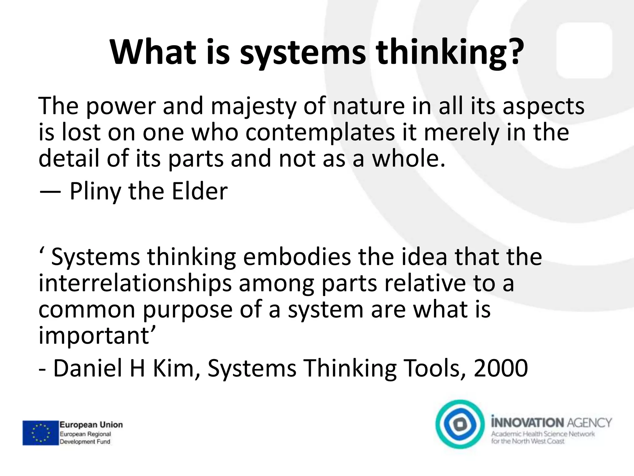 Knowledge session: Systems thinking presentation | PPT