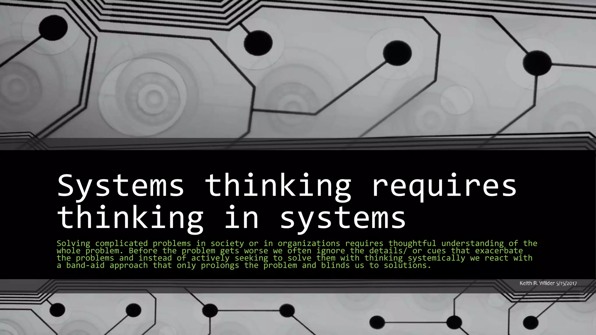 Systems thinking requires thinking in systems | PPT