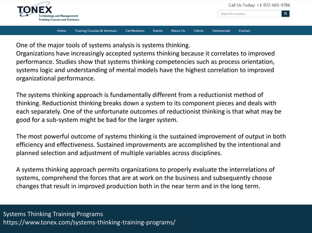 Systems thinking training programs | PPT