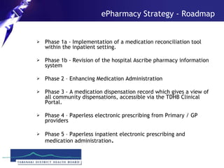 Systems to Support Medicines Reconciliation at TDHB | PPT