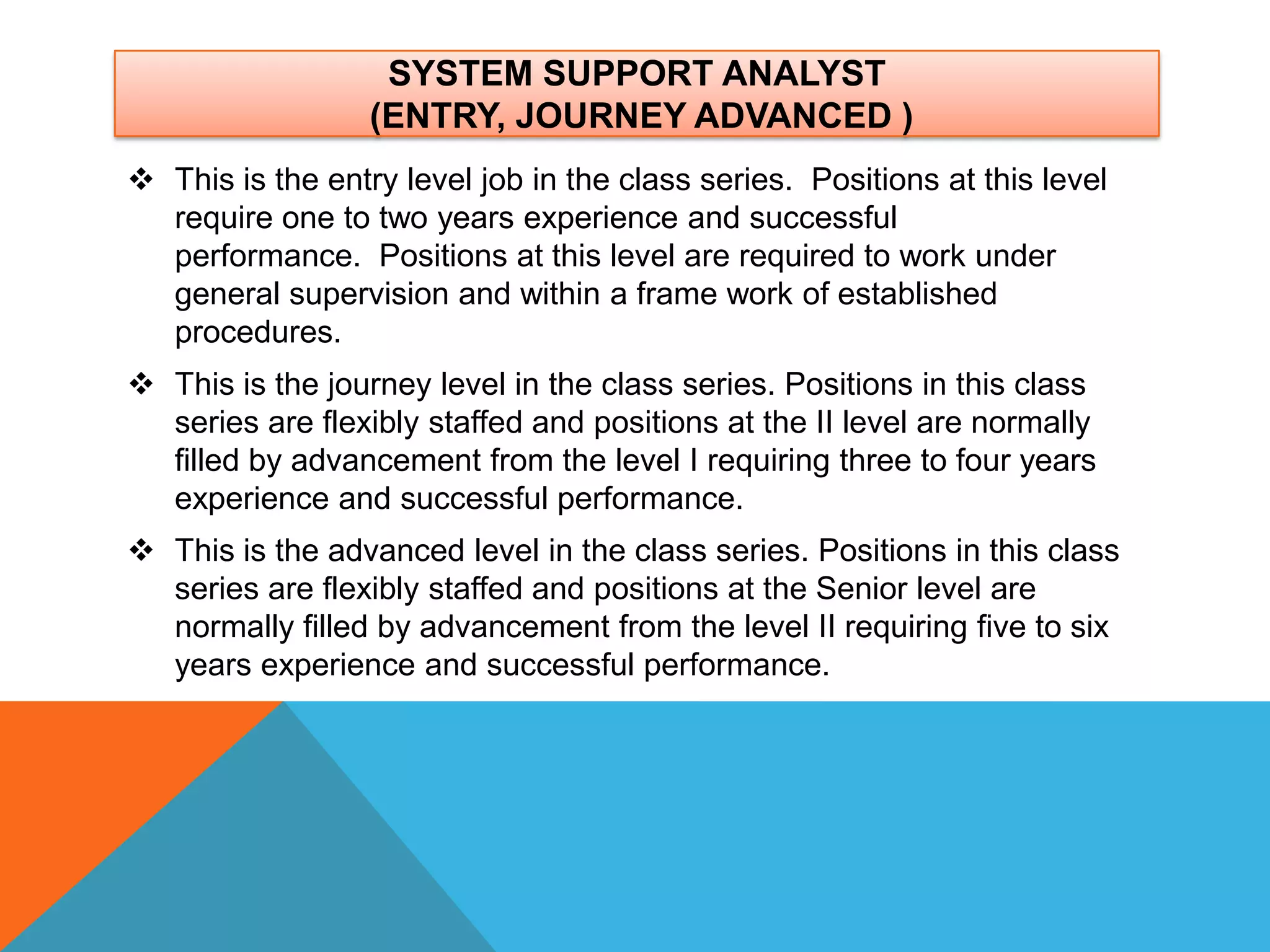 System support analyst | PPT
