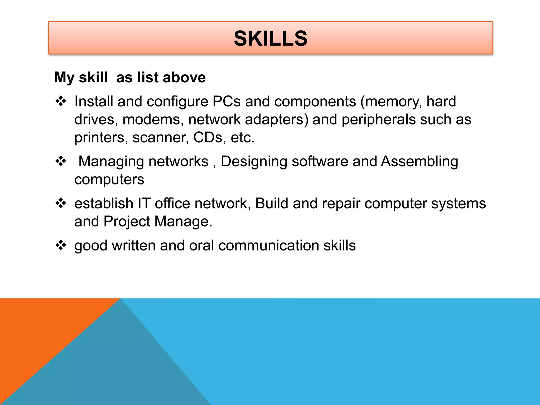 System support analyst | PPT