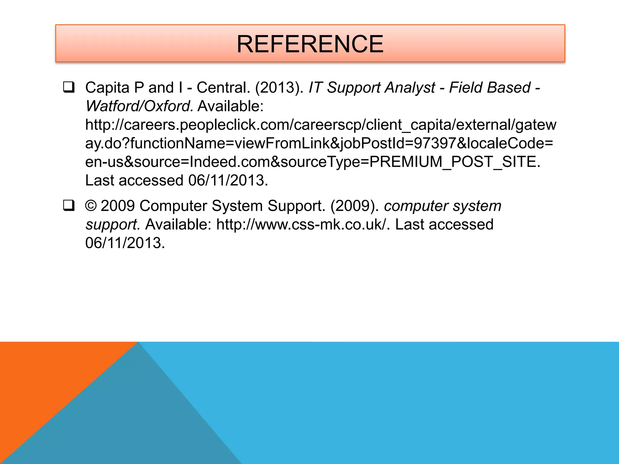 System support analyst | PPT