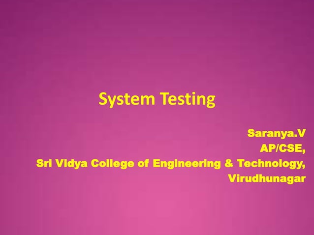 System testing | PPTX